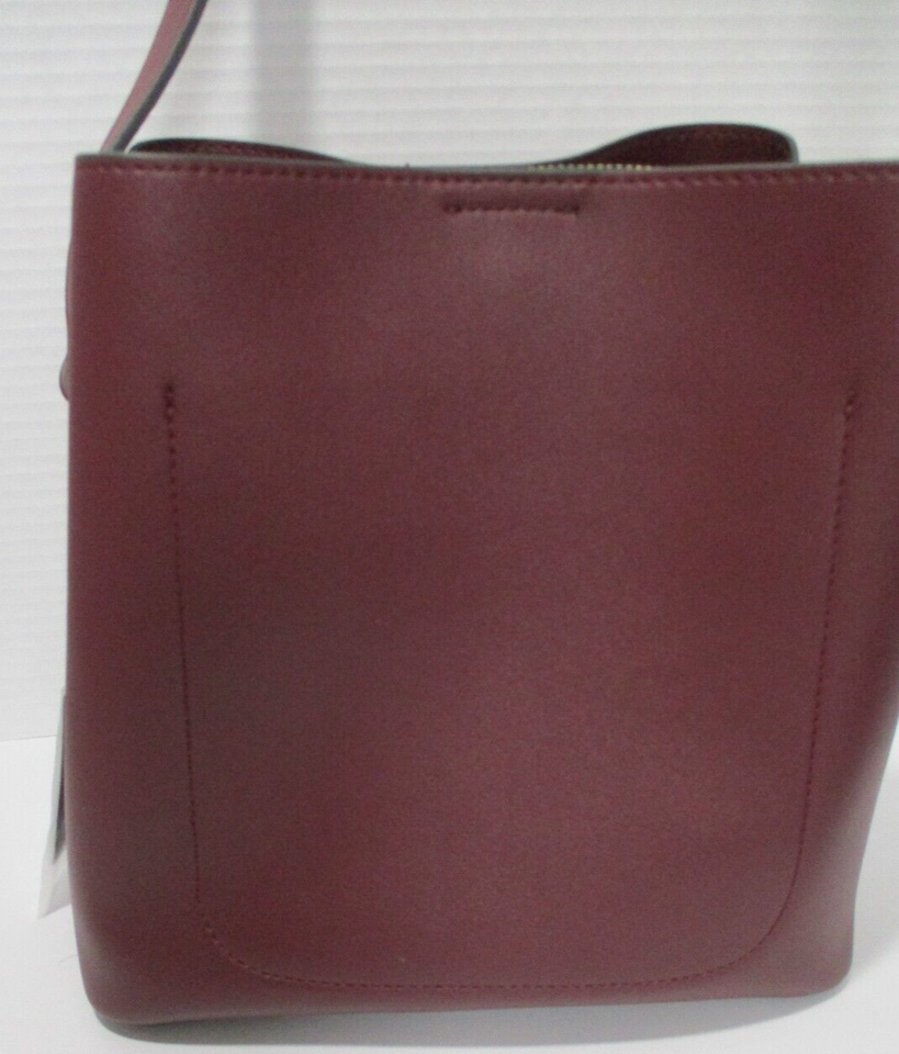 Nanette Lepore Colleen Crossbody Bucket Purse Handbag Cranberry 9" X 9 ...