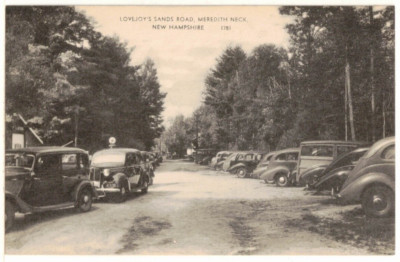 c1940 PC: Autos Lined Up on Lovejoy's Sands Road Meredith Neck, New ...