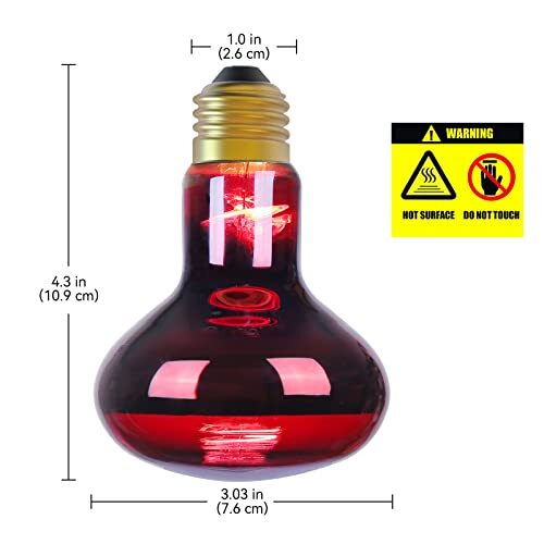 Infrared Heat lamp Basking Spot Light Bulb，75 Watt Red Heat Lamp Bulbs ...