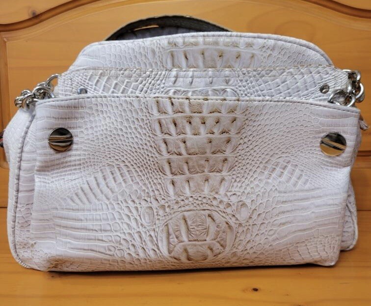 Stella Max Cream Faux alligator snake skin purse Handbag Shoulder | eBay