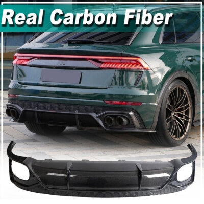 Fit For Audi RS Q8 RSQ8 2021-2024 Real Carbon Rear Bumper Diffuser Lip ...