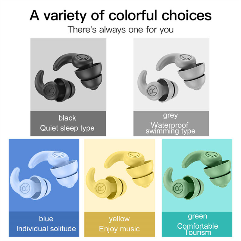 Soft Silica gel Sleeping Sound Insulation Ear Protection Anti-Noise ...