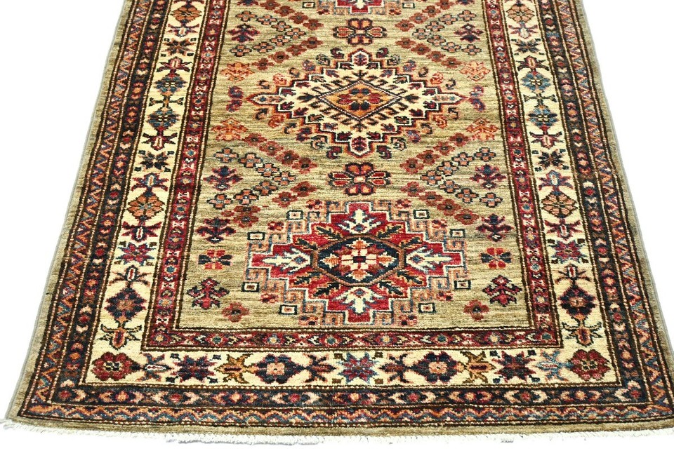 Tribal Geometric Kazak Oriental Rug Small Farmhouse Bedroom Carpet 3X4 ...
