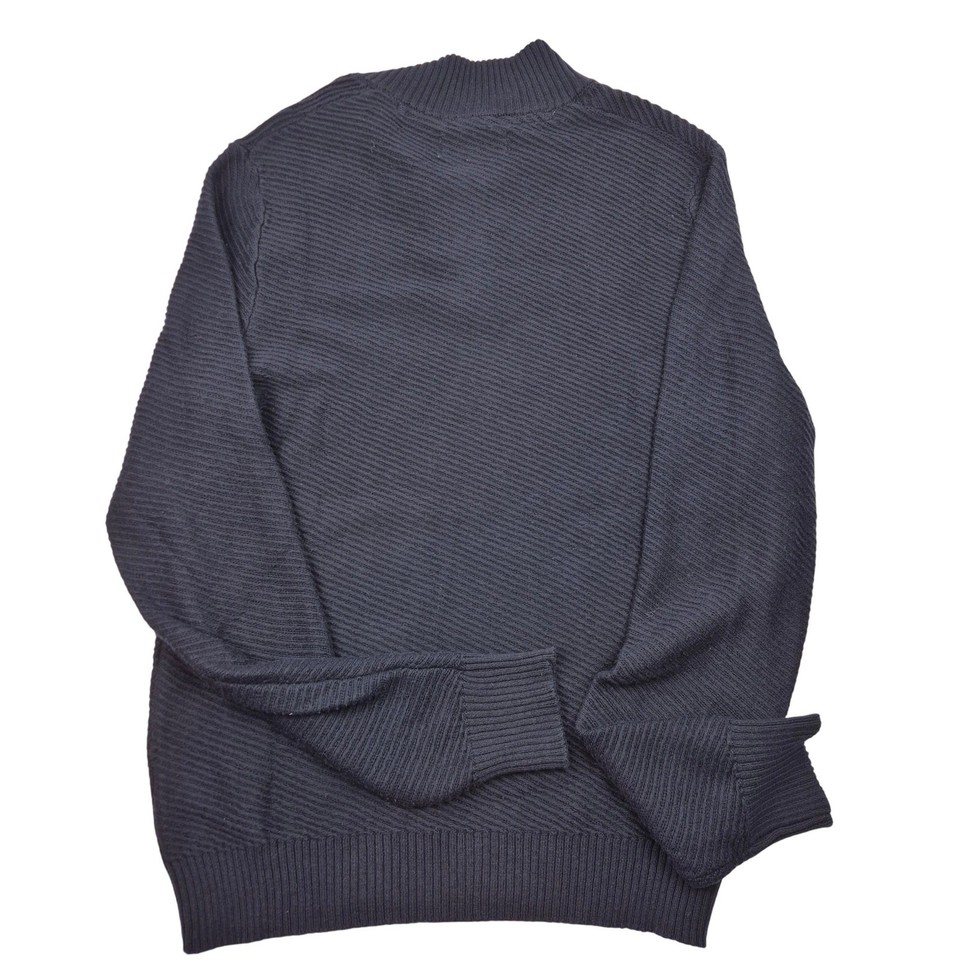 Hawker Rye Men's 1/4 Button Sweater M Navy Blue NWT Quiet Luxury Cotton ...