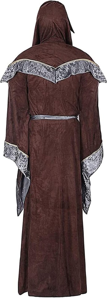 Mens Halloween Costume Sorcerer Robe Medieval Vintage Renaissance ...