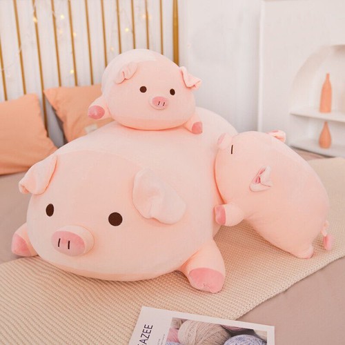 Pink Adorable Pig Short Plush Stuffed Animal Toy Super Soft 40/60cm ...