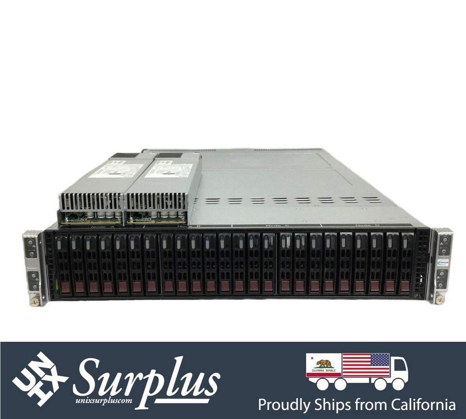 2U 4 Node 24 Bay SFF Server 8x Skylake 128core 1TB DDR4 w HW RAID 2G ...