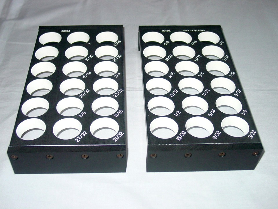 TG100 Labeled 32nds Inch Collet Tray Drawer Rack Storage Holder Stand ...