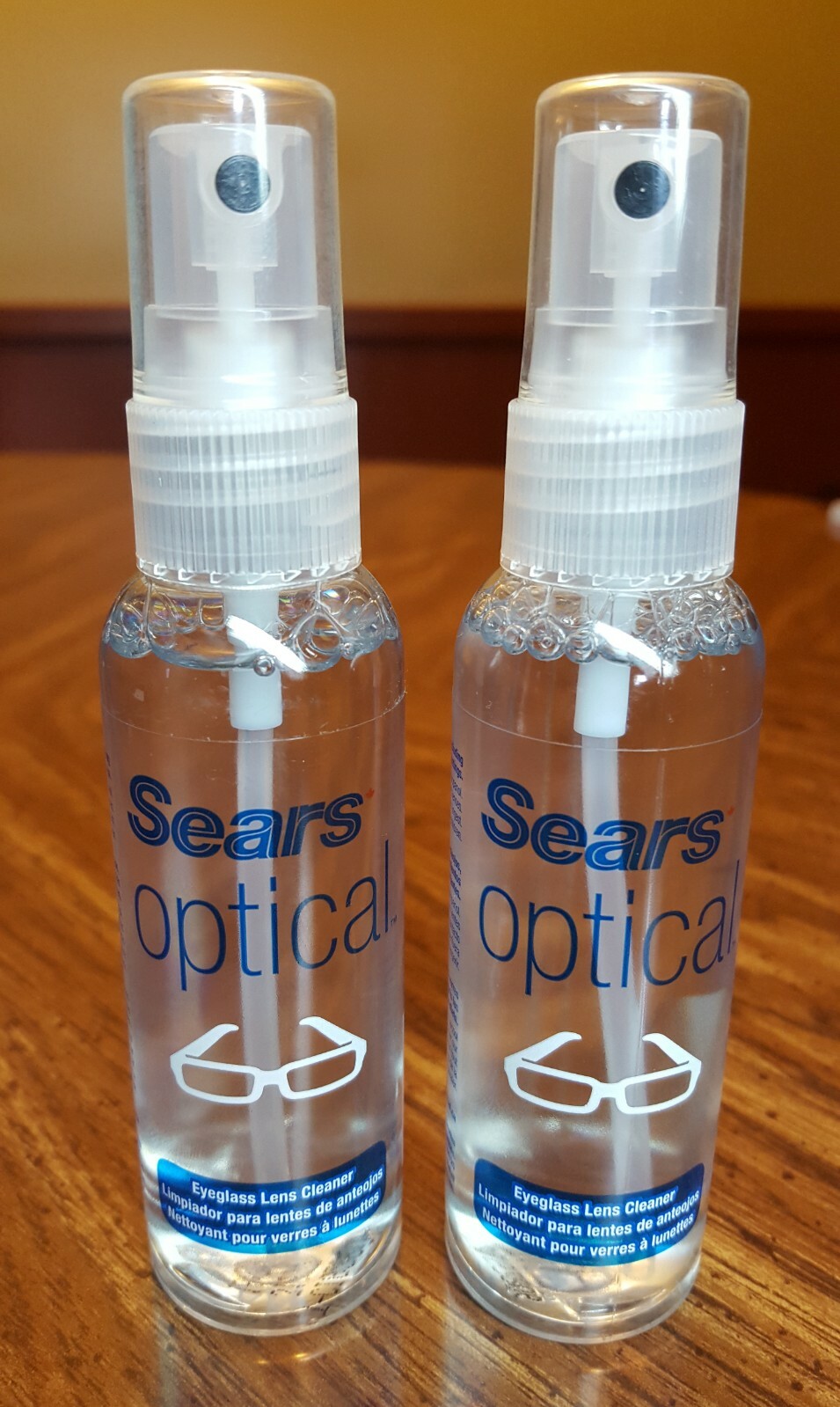 Sears Optical Eyeglass LENS CLEANER, 4oz. - (2) 2oz. Spray Bottles ...