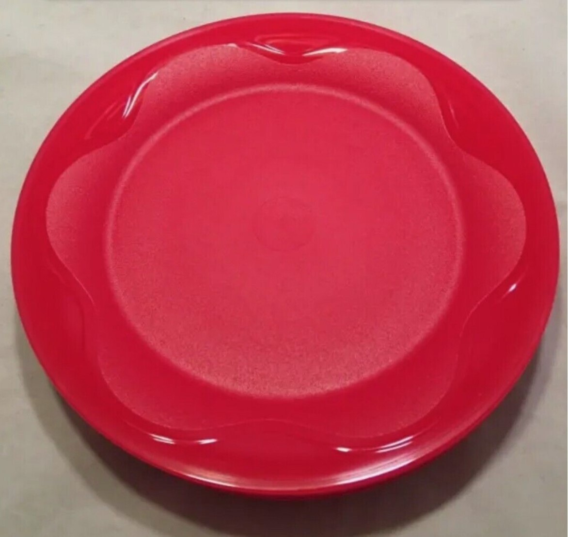 Tupperware OPEN HOUSE FLORESTA DESSERT SNACK PLATES Set of 4 ~ Red ~ 8 ...