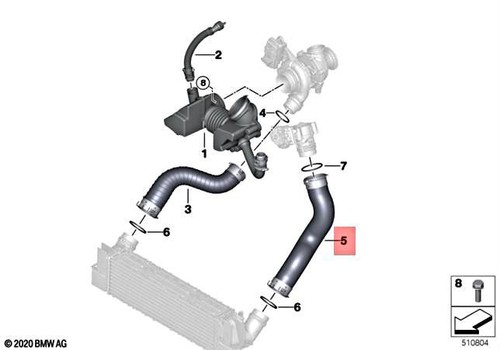 Genuine BMW F15 SUV Intercooler Pipe Turbo Hose OEM 11618513853 | eBay