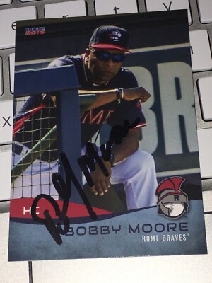 BOBBY MOORE signed 2016 ROME BRAVES IP Autograph COA BATTING COACH K.C ...
