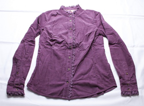 Boden Women's Phoebe Ruffle Trim Cord Shirt CD4 Bramble Purple Size US ...