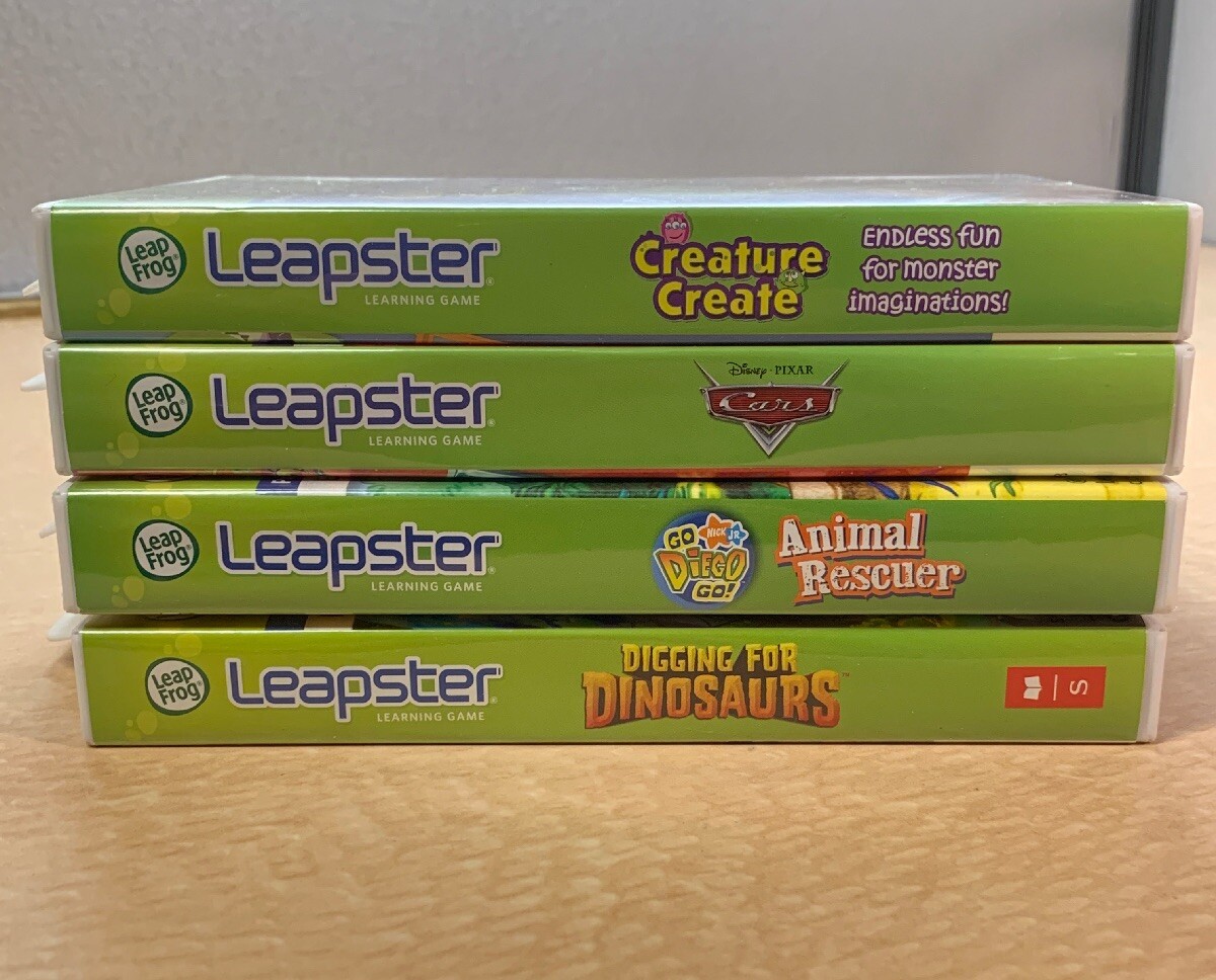 LeapFrog Leapster 4 Game Bundle Cars Go Diego Go Creature Create Dig ...