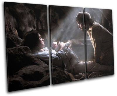 Nativity Jesus Christmas TREBLE TOILE murale ART Photo Print | eBay