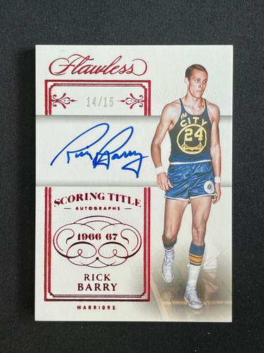 Rick Barry 2023-24 Panini Flawless Scoring Title Autographs Red 14/15 # ...
