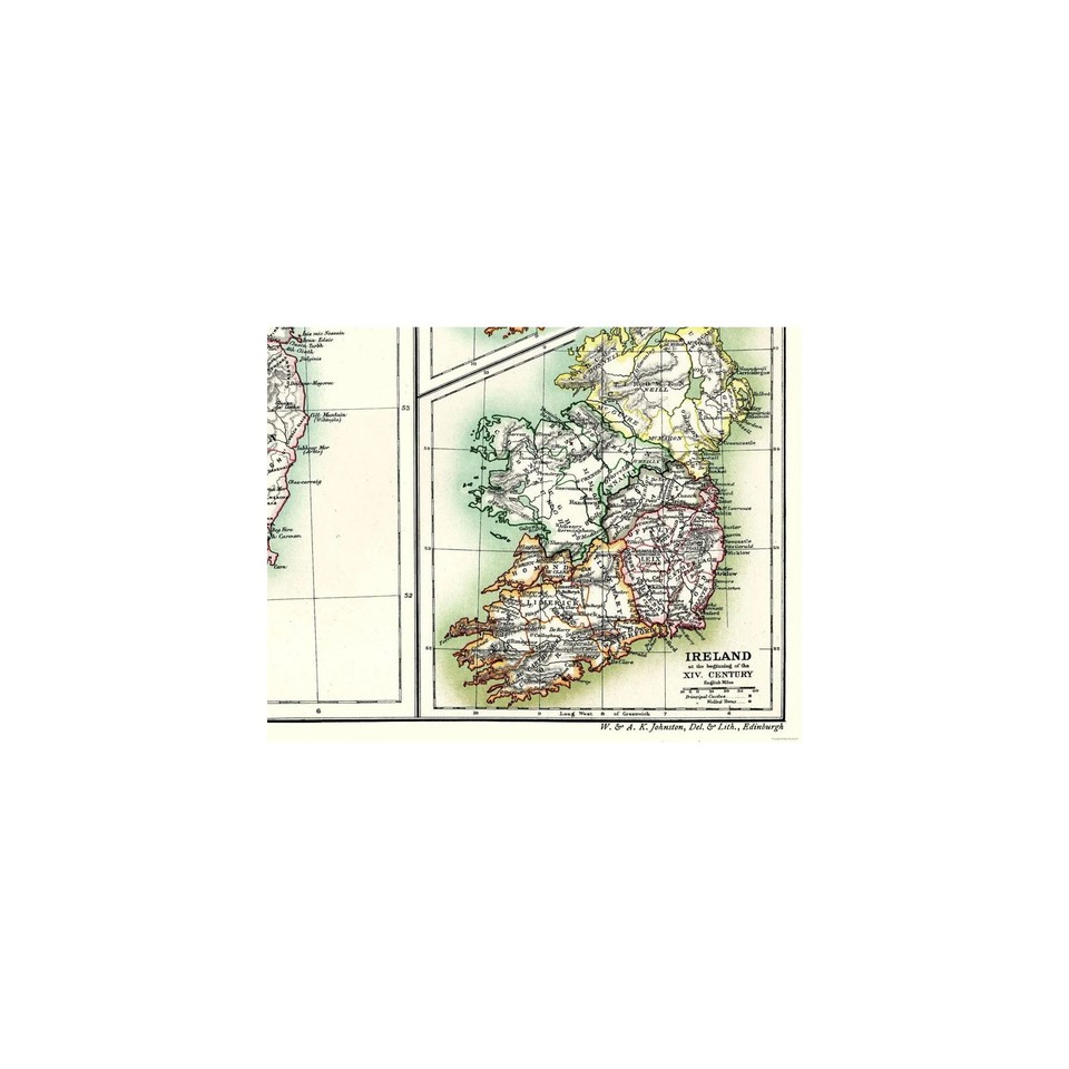 Historic Map - Ireland 12th Century - Poole 1902 - Vintage Wall Art | eBay