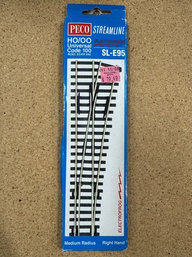 PECO Streamline code 100 HO sclae SL-E95 medium radius right hand switch NEW | eBay