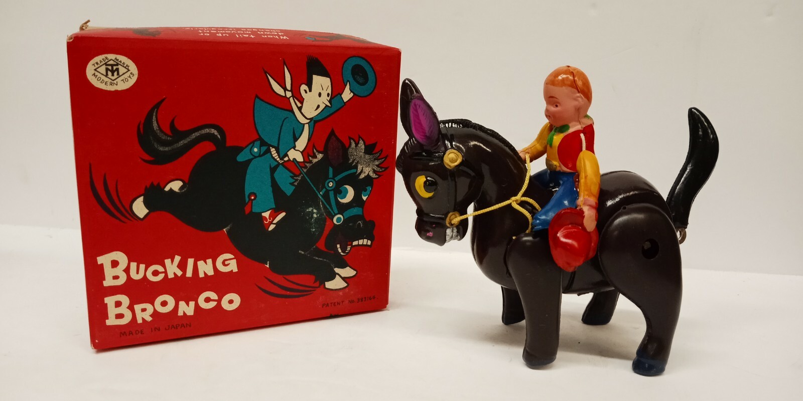 Rare Vintage 1950's Modern Toys Japan Cowboy On A Horse "Bucking Bronco ...