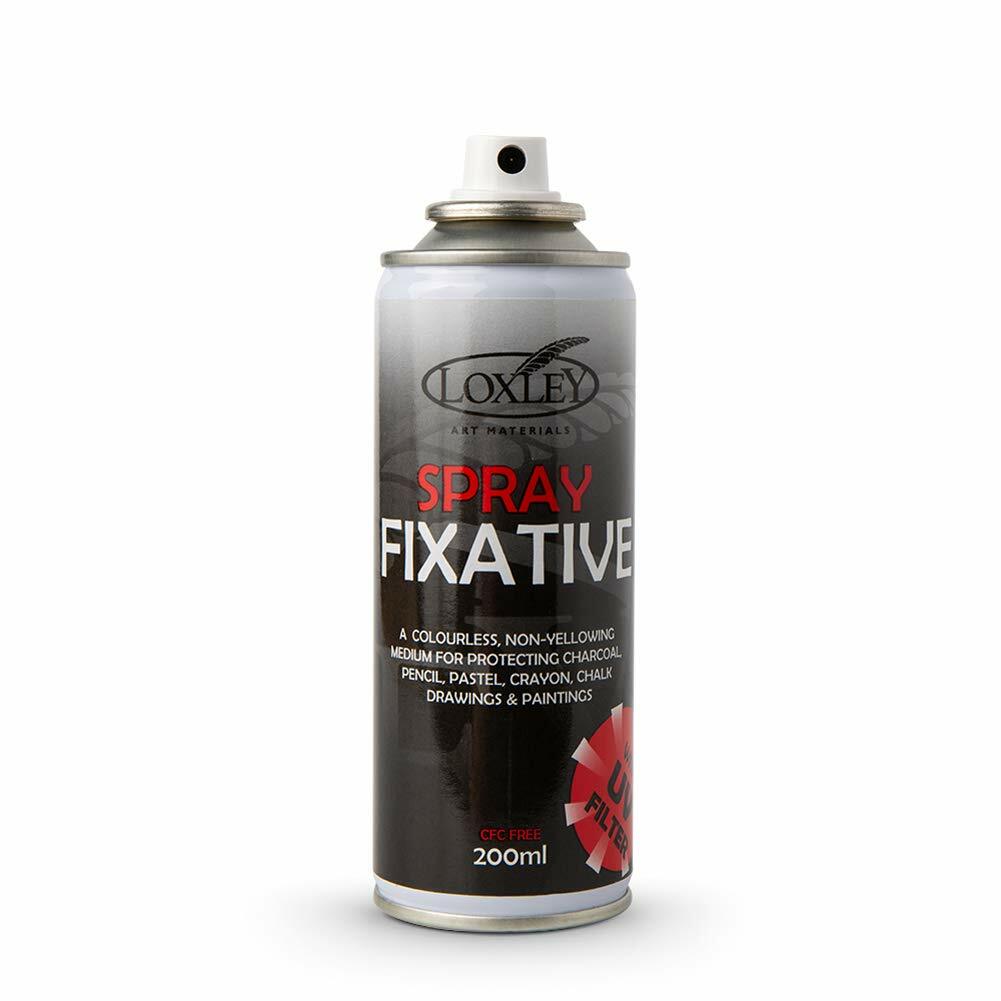 LOXLEY AEROSOL ARTIST SPRAY FIXATIVE - 200ml CAN -CHARCOAL PENCIL ...
