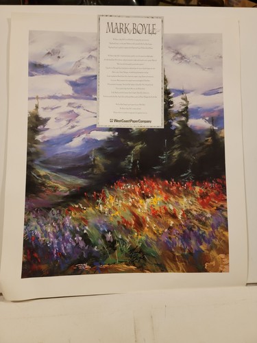 Mark Boyle Mt. Rainier At Spray Park Watercolor Art Print Artwork 23" x ...