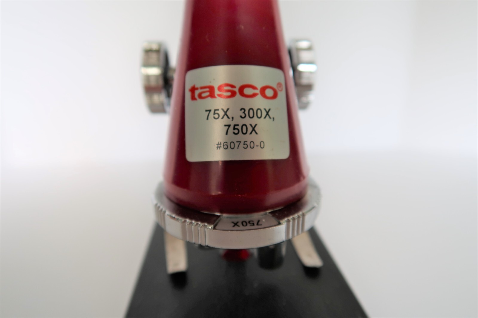 Vtg Tasco Microscope Model 60750-0 Red Plastic Lighted Tested Battery ...