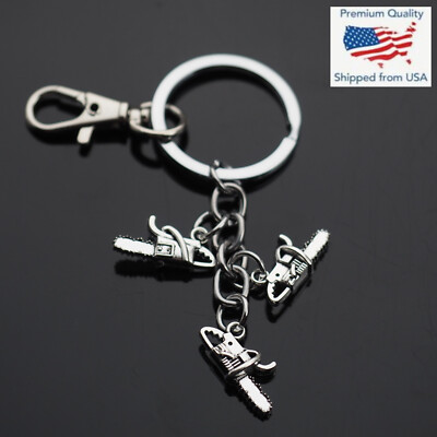 Chainsaw Saw 3 Charm Key Chain Keychain Tree Worker Arborists Dad with ...