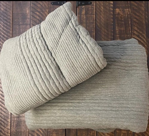 West Elm Cotton Cloud Jersey Duvet, King W STD Sham, Dark Olive - Pre ...