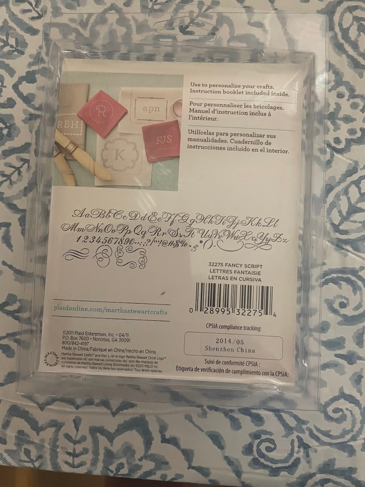 Martha Stewart Cursive Alphabet Fancy Script Stencil Set Looped Script ...