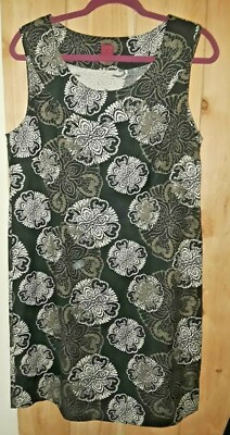 212 Collection Womens Black dress w Tan & White Floral Design Size 14 ...