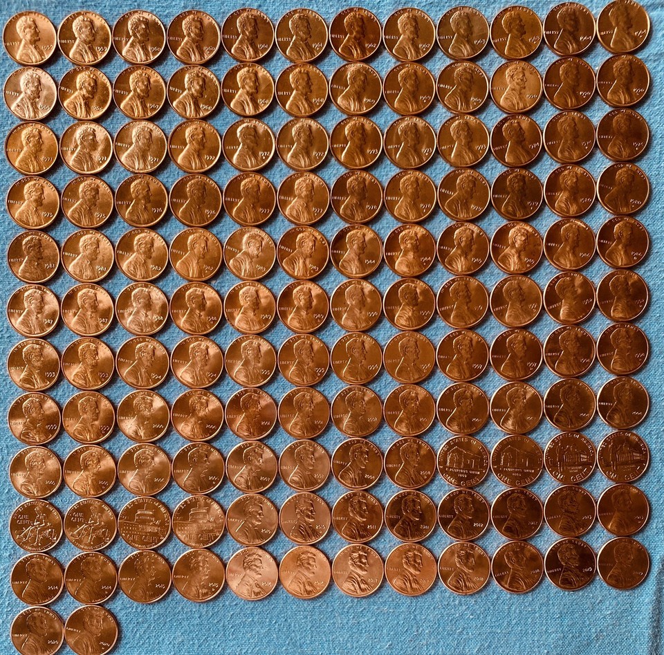 Lincoln Memorial & Shield Cents BU - Complete Set Of 144 Coins-1959 ...