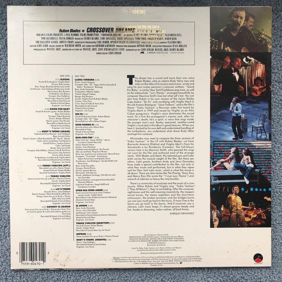 CROSSOVER DREAMS SOUNDTRACK LP DJ PROMO RECORD VG++ VINYL | eBay