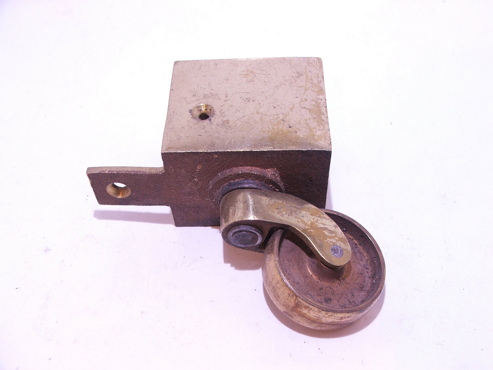 solid brass square toe casters castors 39mm wheel Antique Furniture UK ...