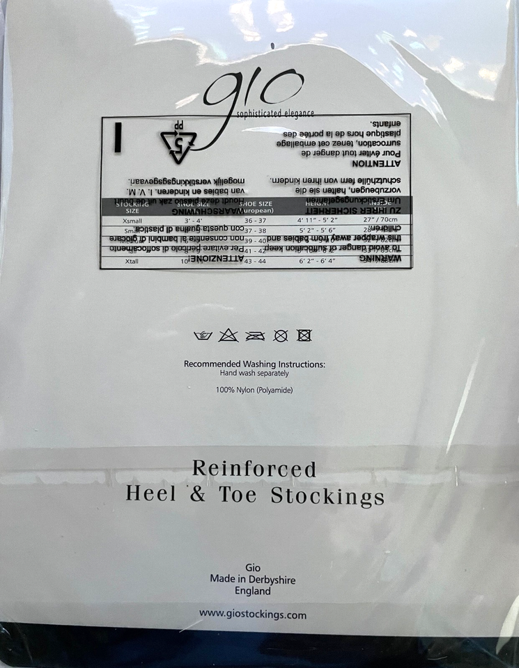 GIO Full Contrast RHT 15 Denier 100% Nylon Stockings Xtra Tall in Royal ...