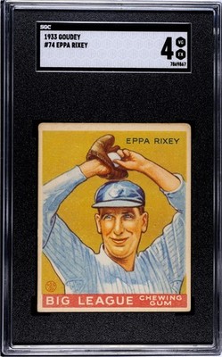 1933 Goudey baseball #74 Eppa Rixey Cincinnati Reds VG/EX SGC 4 | eBay