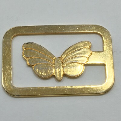 Gold Tone Metal Italy Paperclip Paper Small Money Clip Holder Bookmark ...