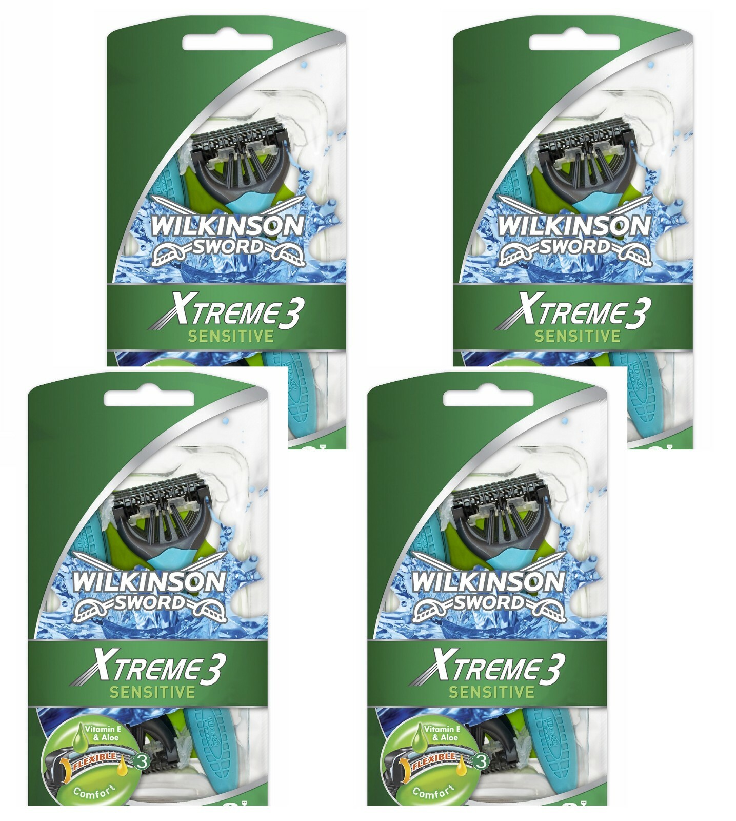 Wilkinson Sword Extreme 3 Sensitive Disposable Pack Razors 4 6 8 10 20 ...