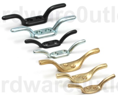 CLEAT HOOKS - Black, Zinc, Brass or Chrome String Rope Curtains Pulley ...