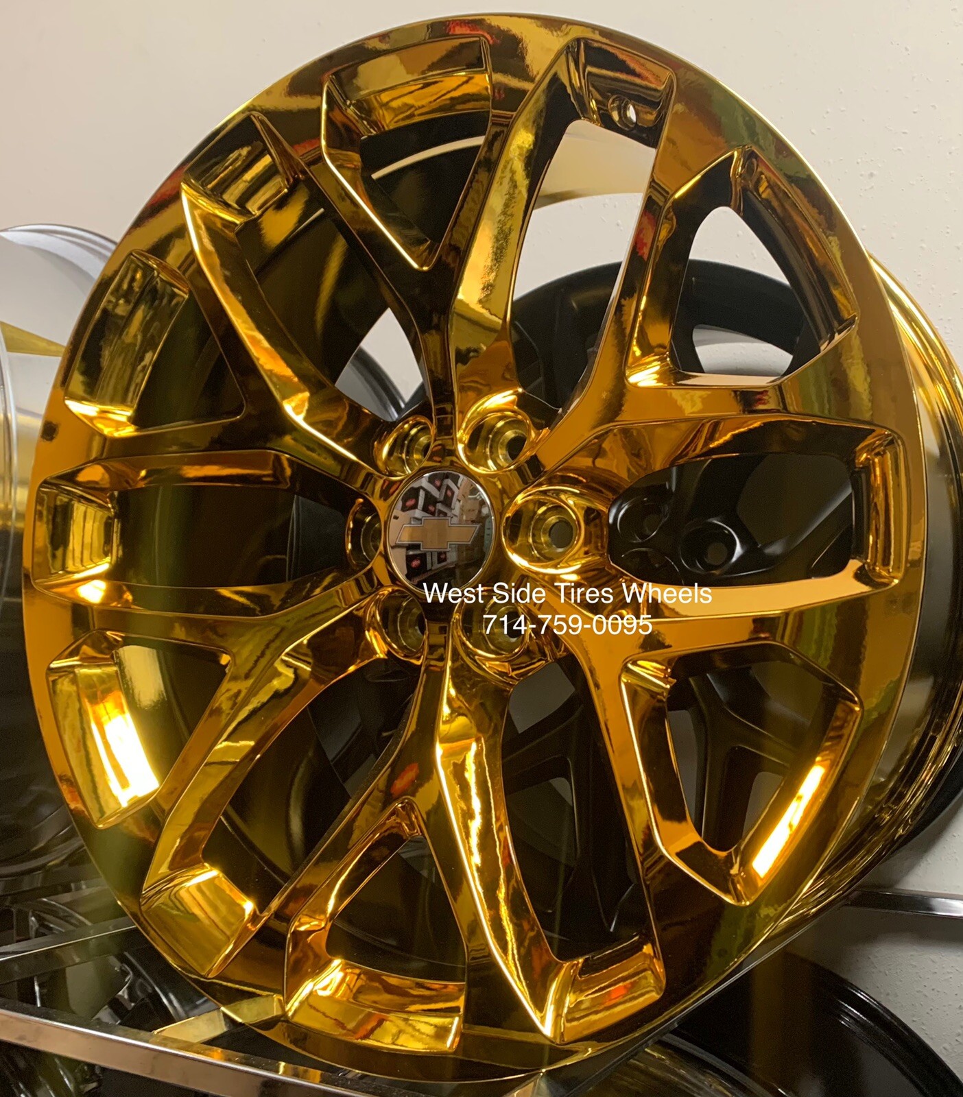 24” CHEVY TAHOE SILVERADO SNOWFLAKE GOLD PLATED WHEELS SIERRA YUKON ...