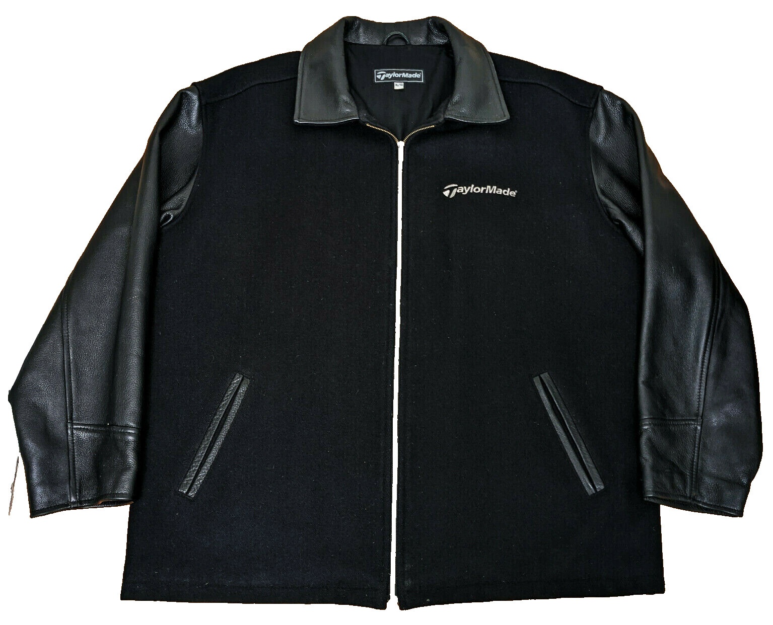 TaylorMade Golf Wool Leather Jacket Mens Size XL RARE… - Gem