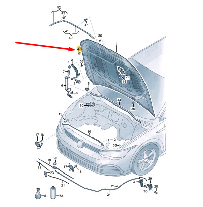 NEW VOLKSWAGEN GOLF MK8 FRONT BONNET STOP BUFFER 3D0823429B ORIGINAL | eBay