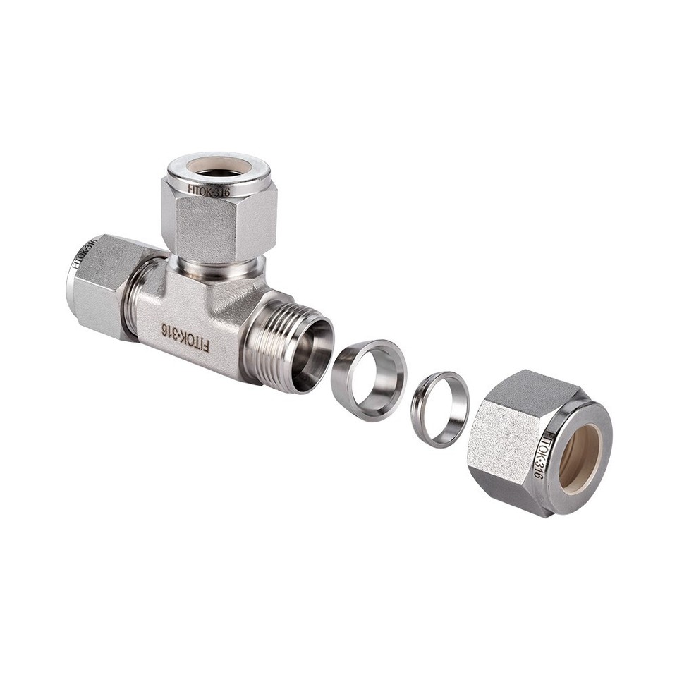 FITOK 316 Stainless Steel 5/16 in Tube OD Tube Fitting Union Tee, SS ...