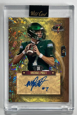 MICHAEL PRATT 2023 WILD CARD 7 Card Studs GOLD HOLO Rookie/Auto ...