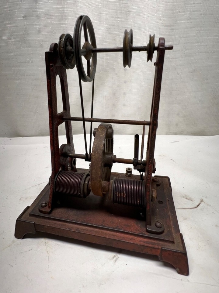 ~ANTIQUE~ LARGER CAST IRON BIPOLAR DYNAMO STEAM ENGINE ELECTRIC MOTOR ...