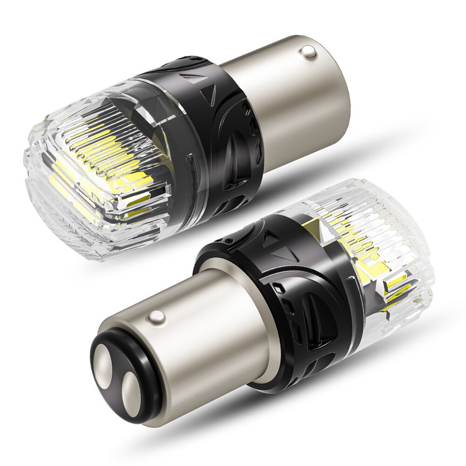 2x 1157 LED Turn Signal Brake Reverse Parking Light Bulb White ...