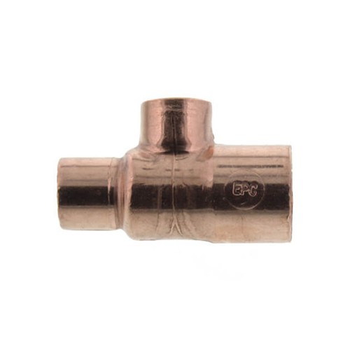 Mueller Streamline W 64043 Tee 3/4 Copper x 1/2 Sweat x 1/2 Copper Dia ...