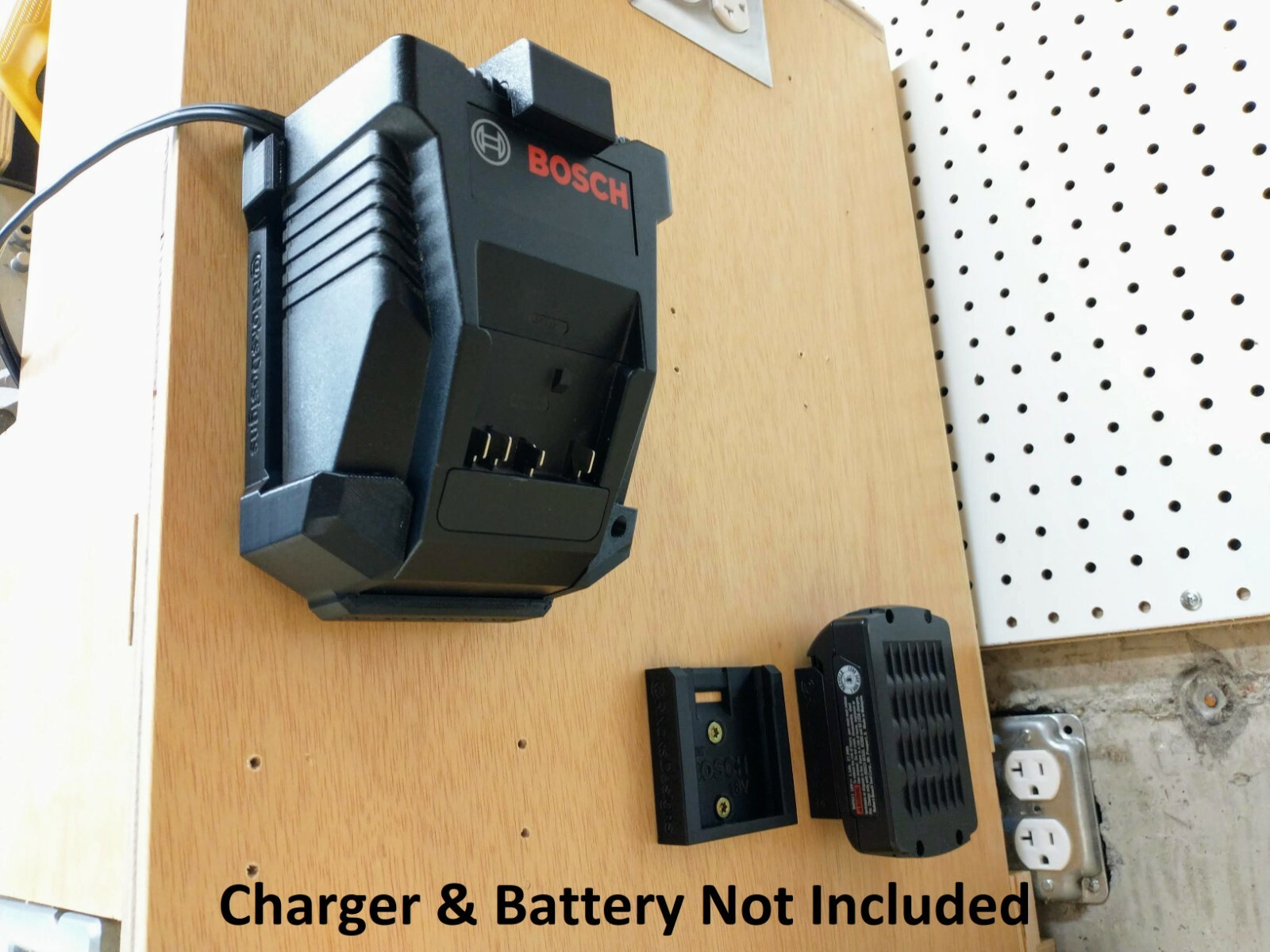 Wall Mount for Bosch BC660 Charger with Optional 18V Battery Mounts ...