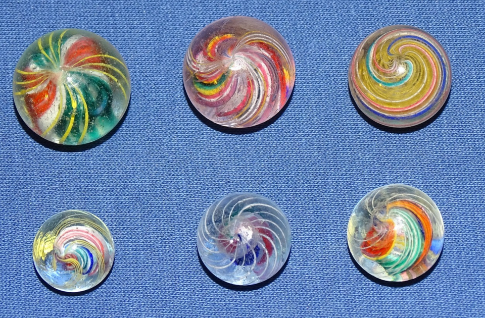 LOT OF 6 VINTAGE HANDMADE GERMAN MARBLES | eBay