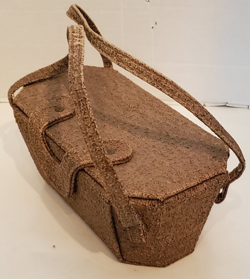 Vintage 50s Light Brown Textured Plastic Box Purse | eBay