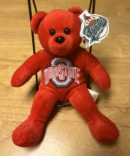 Team Bear OHIO STATE Logo Red Plush Beanie 2001 w/Tag 7”L | eBay